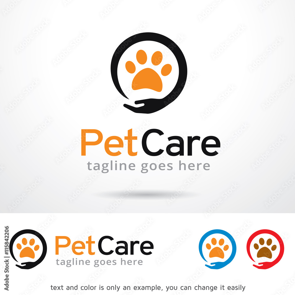 Pet Care Logo Template Design Vector Stock Vector | Adobe Stock
