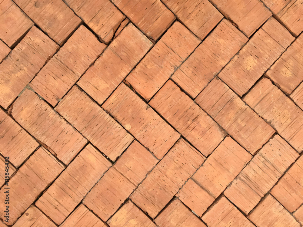 old and vintage style of brick floor texture and background Stock Photo ...