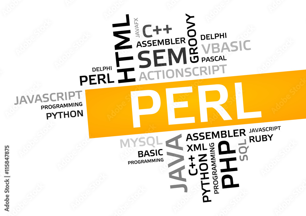 PERL word cloud, tag cloud, vector graphic Stock Vector | Adobe Stock