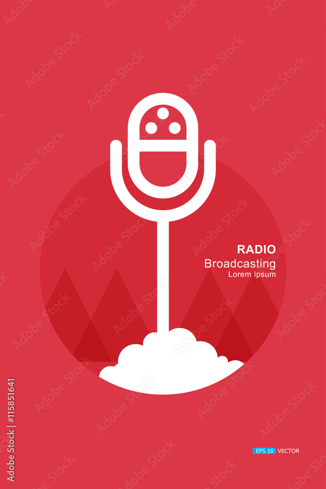 radio broadcasting, Agent, meaning, symbols, logos, trademarks, Vector ...