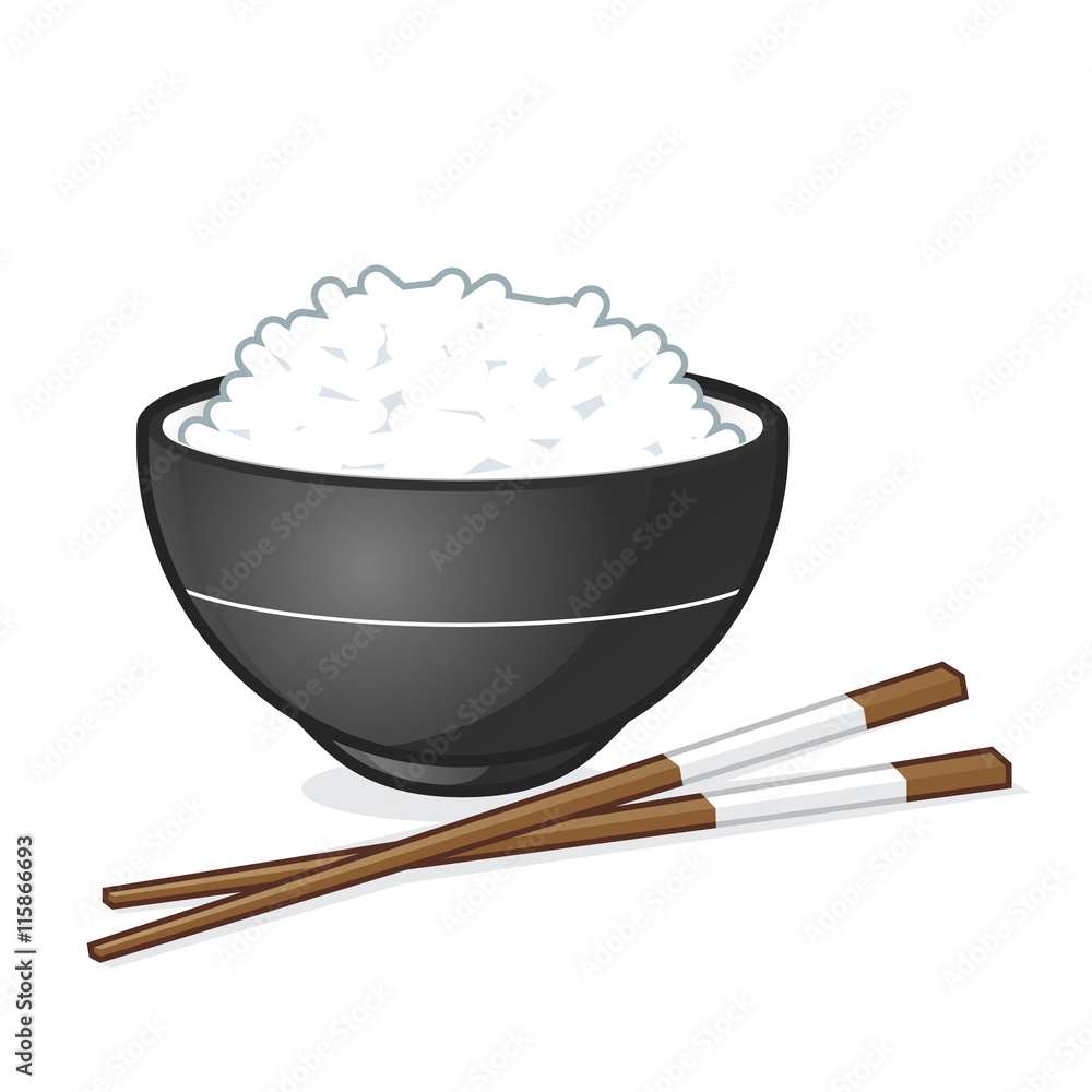 Rice bowl Stock Vector | Adobe Stock