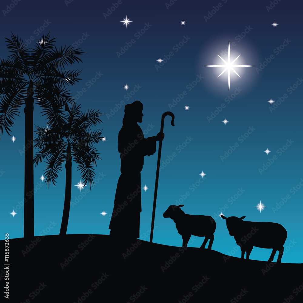 Christmas Shepherds Silhouette