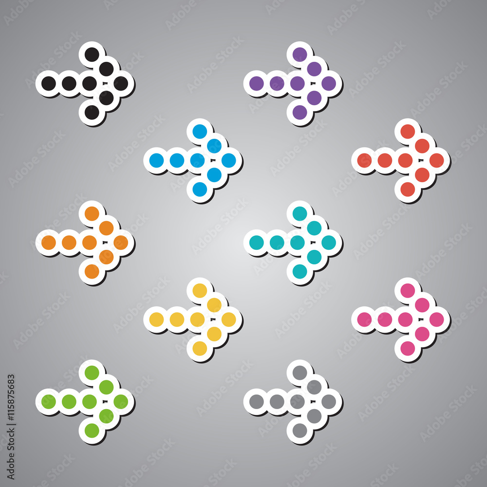 sticker arrow set vector de Stock | Adobe Stock