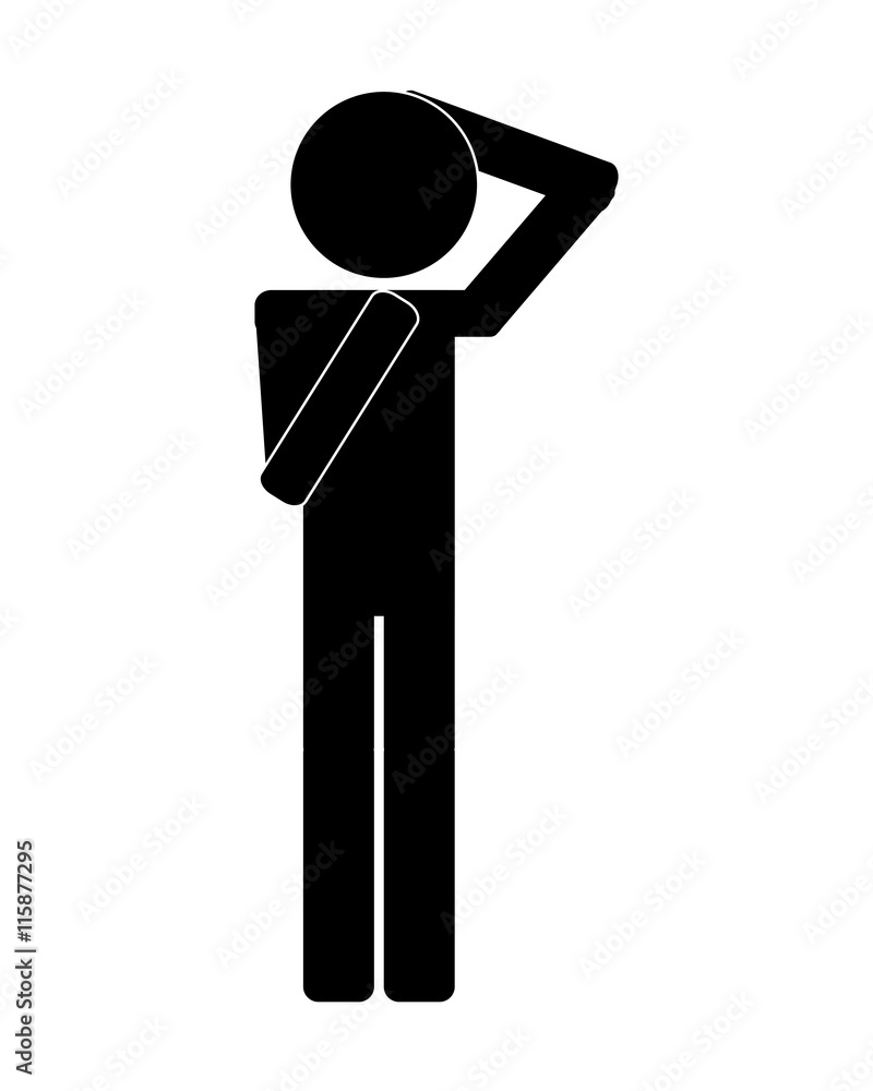 flat design person pictogram wondering icon vector illustration Stock ...