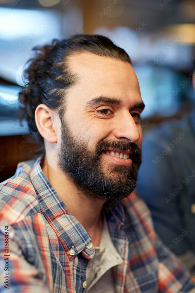 happy smiling middle eastern man face with beard Stock Photo | Adobe Stock