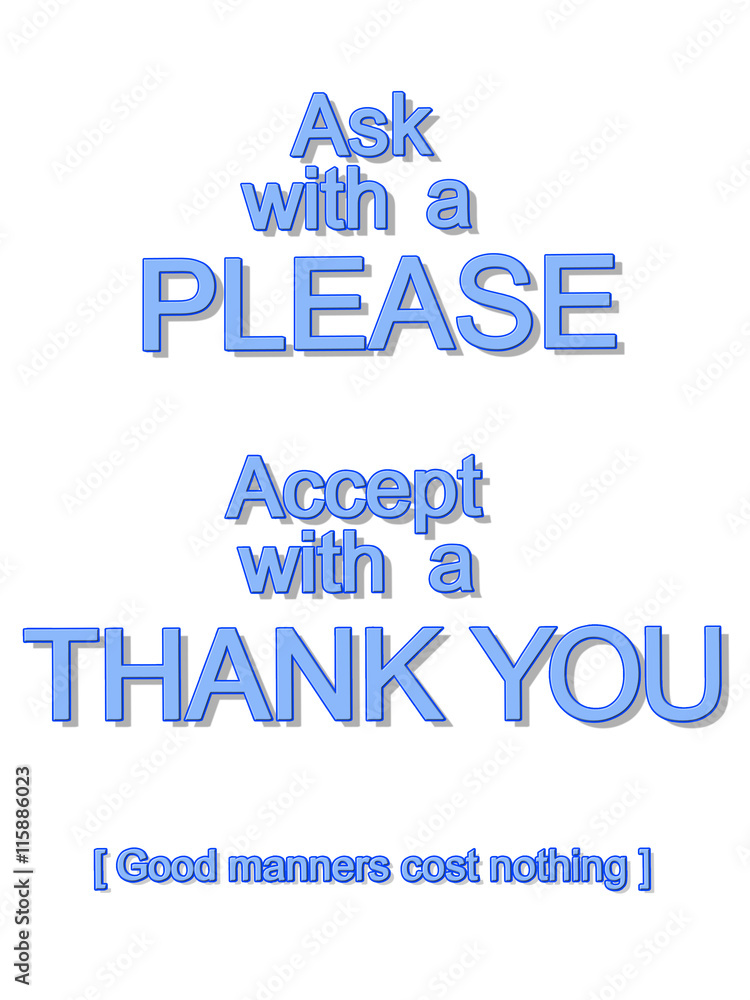 A Please and Thank you good manners sign Stock-Illustration | Adobe Stock