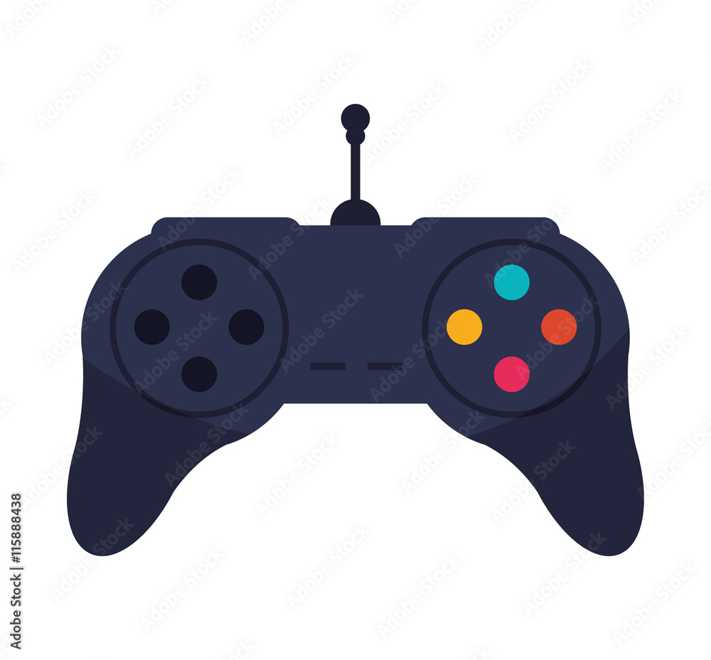 Flat Design Game Controller Icon Vector Illustration Stock Vector