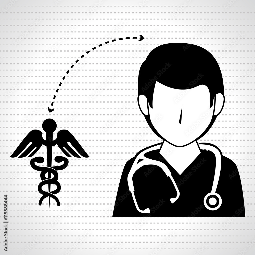 nurse man and symbol medical isolated icon design, vector illustration ...