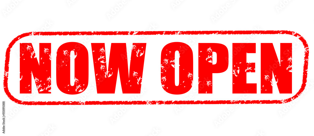 Now open on the white background, red illustration Stock Illustration ...