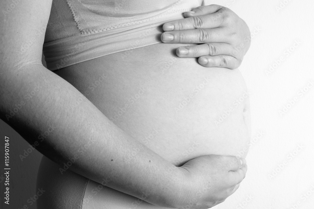 belly of pregnant woman,mono tone. Stock Photo | Adobe Stock