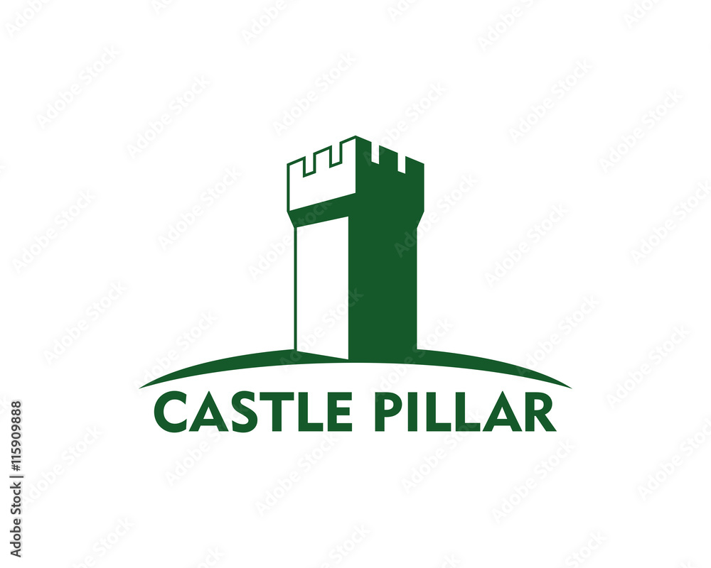 Left light direction monochrome castle tower logo Stock Vector | Adobe ...