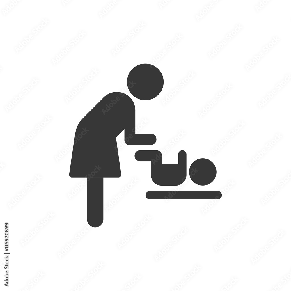 baby changing diaper sign and symbol Stock Vector | Adobe Stock