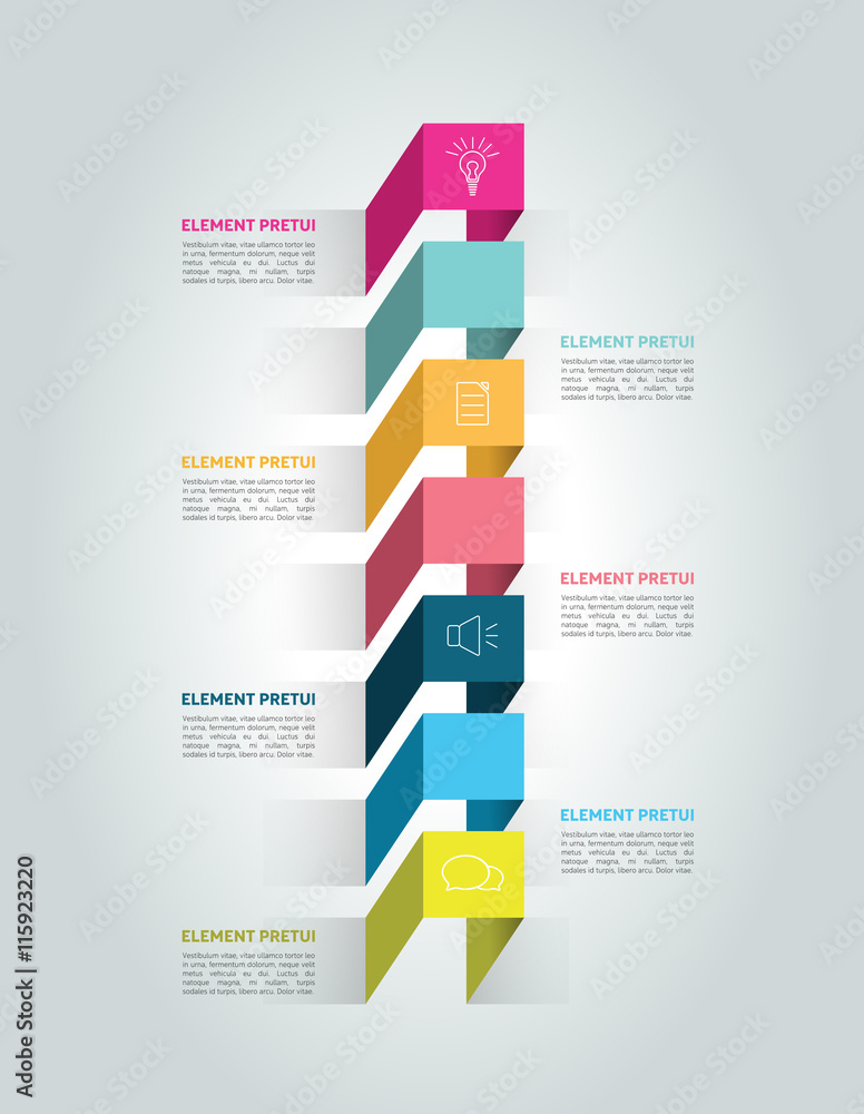 Vertical 3D timeline concept. Infographic. Vector. Stock Vector | Adobe ...