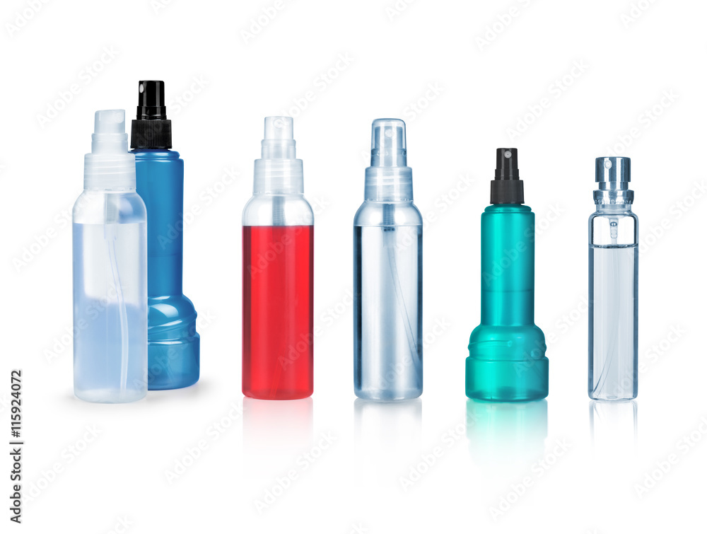 spray bottle collection on white background Stock Photo | Adobe Stock