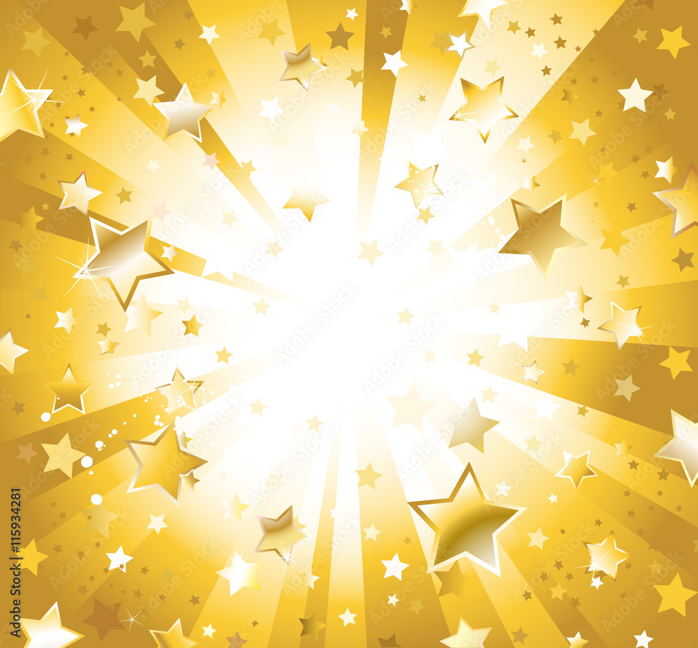 Radiant Yellow Background with Stars Stock Illustration | Adobe Stock