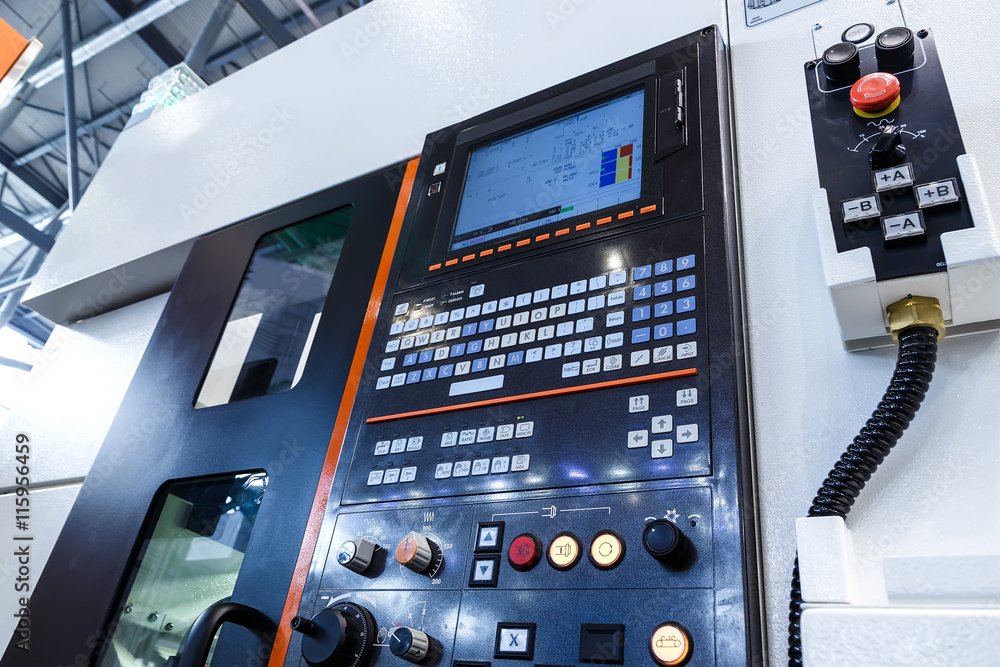 Manual control panel for CNC system with electronic hand wheels. Stock ...