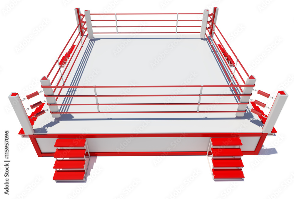 Boxing ring isolated on white background Stock Illustration | Adobe Stock
