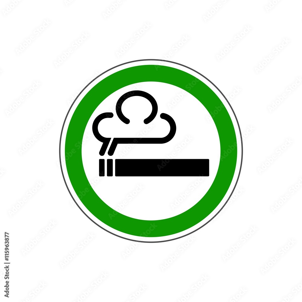 STOP! No smoking / YES smoking sign. Vector. The icon with a red ...