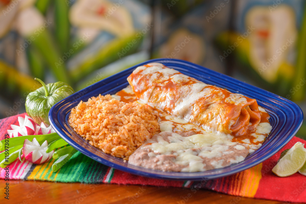 Traditional Mexican food enchiladas Stock Photo | Adobe Stock