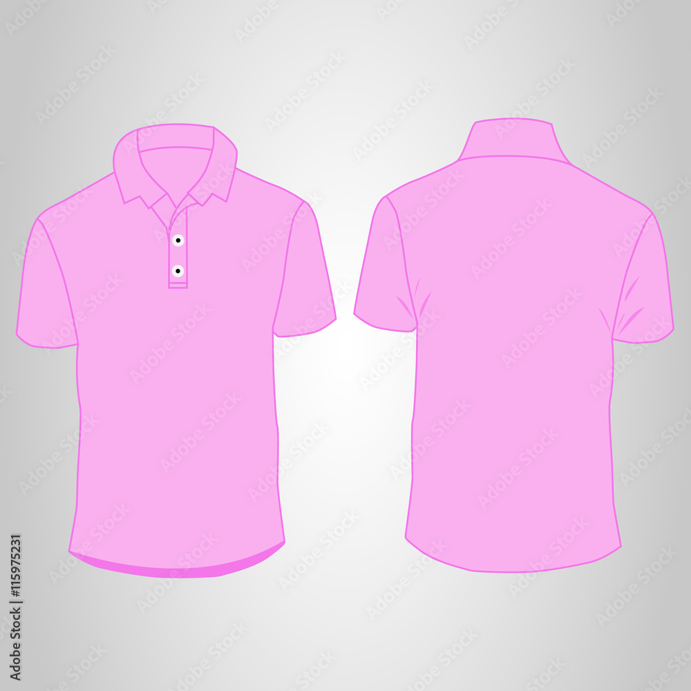 T shirt Pink template. Front and back Stock Vector | Adobe Stock