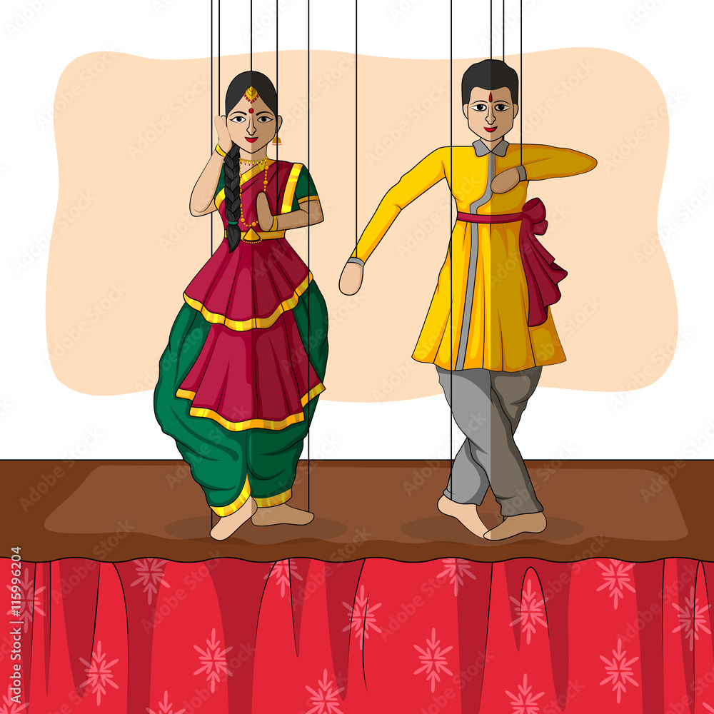 Rajasthani Puppet in Indian art style Stock Vector | Adobe Stock