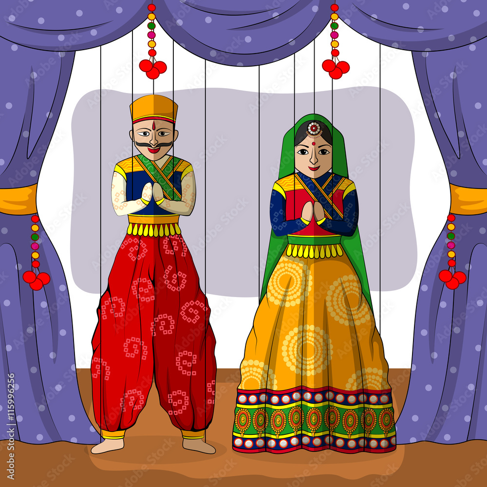 Rajasthani Puppet in Indian art style Stock Vector | Adobe Stock