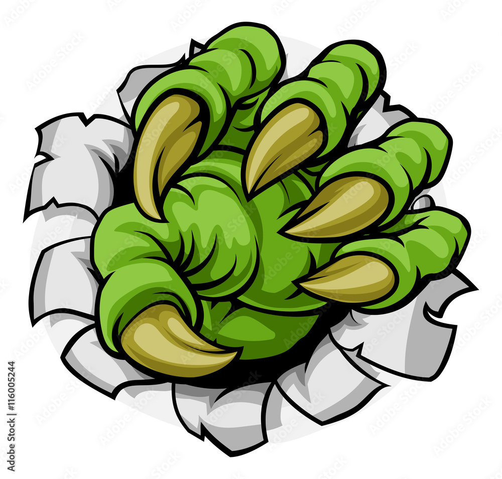 Cartoon Monster Claw Hole Stock Vector | Adobe Stock