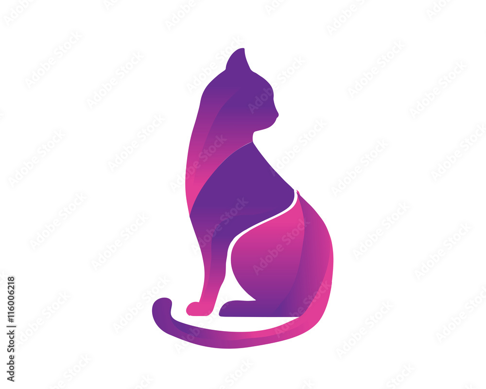 Modern Pet Logo - Elegant Rare Cat Breed Cattery Symbol Stock Vector ...