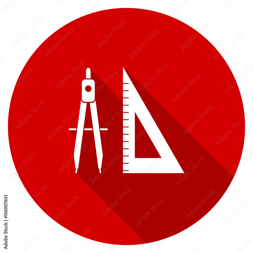 Red round flat learning vector icon Stock Vector | Adobe Stock