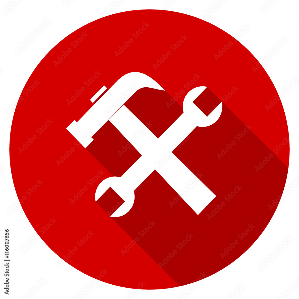 Red round flat service vector icon Stock Vector | Adobe Stock