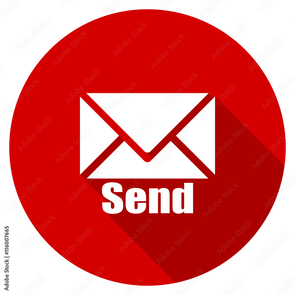 Red round flat mail vector icon Stock Vector | Adobe Stock