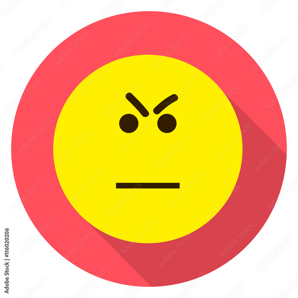 Emoticon angry face. Angry emoji. Isolated vector illustration on white ...