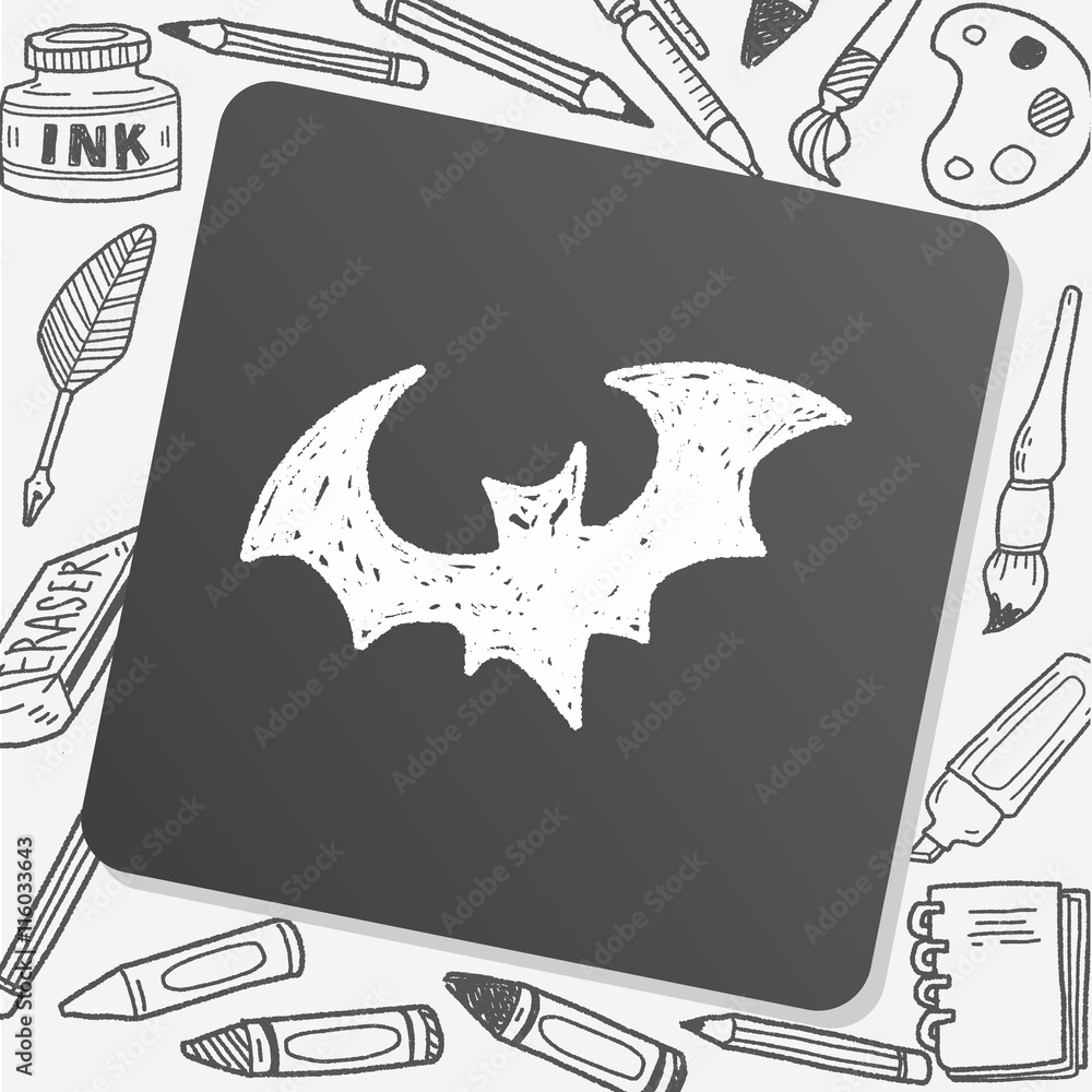 bat doodle Stock Vector | Adobe Stock