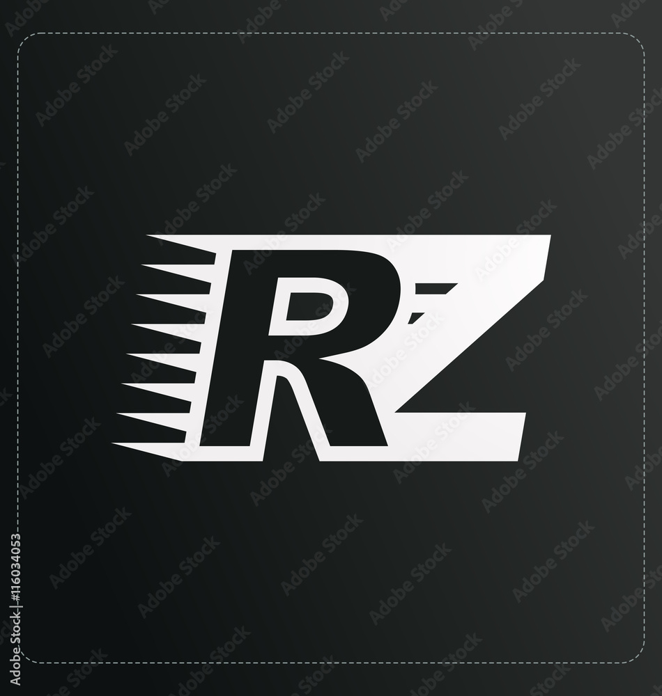 RZ Two letter composition for initial, logo or signature Stock Vector ...