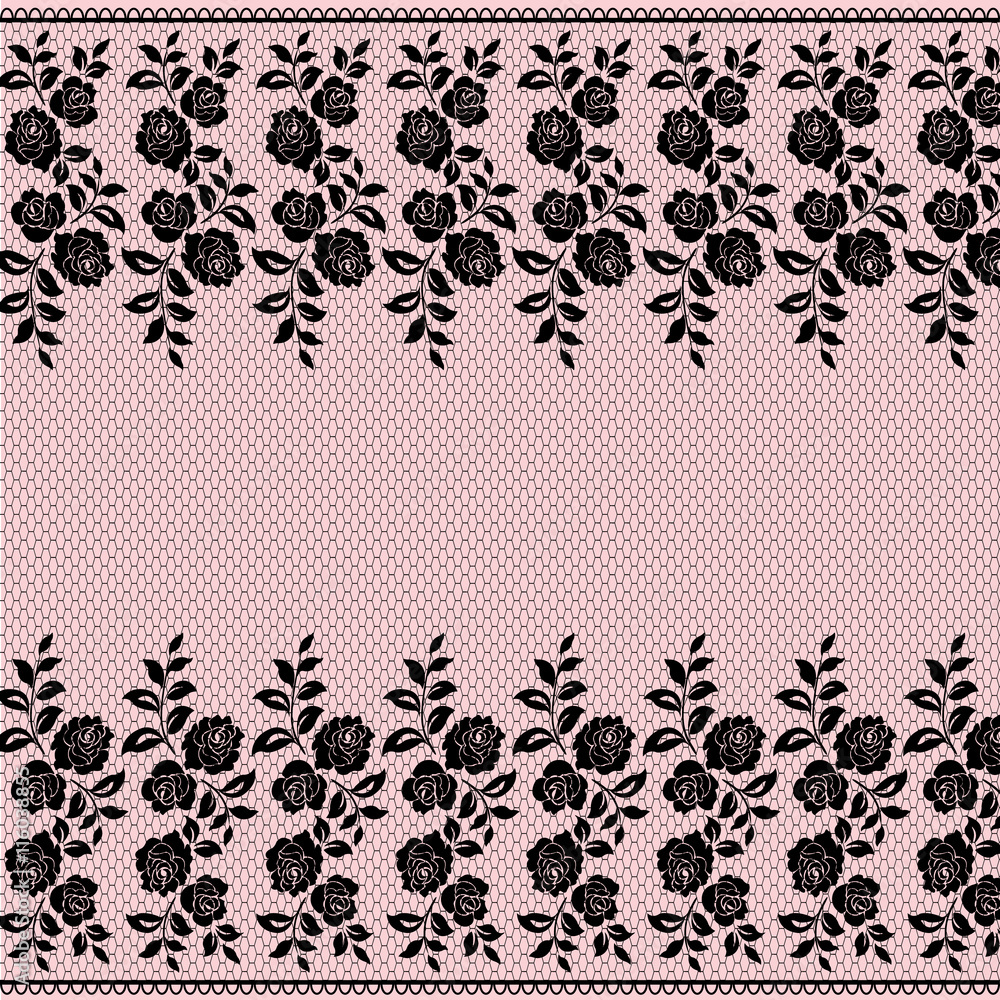 Black lace border Stock Vector | Adobe Stock
