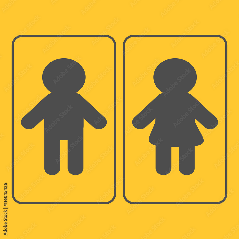 Male Female sign in rectangular line frame. Man and Woman gender icon ...