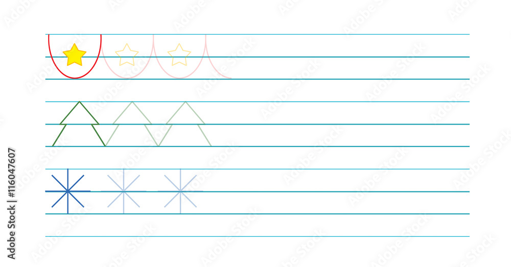 Cartoon scene with exercise for children - patterns for drawing ...