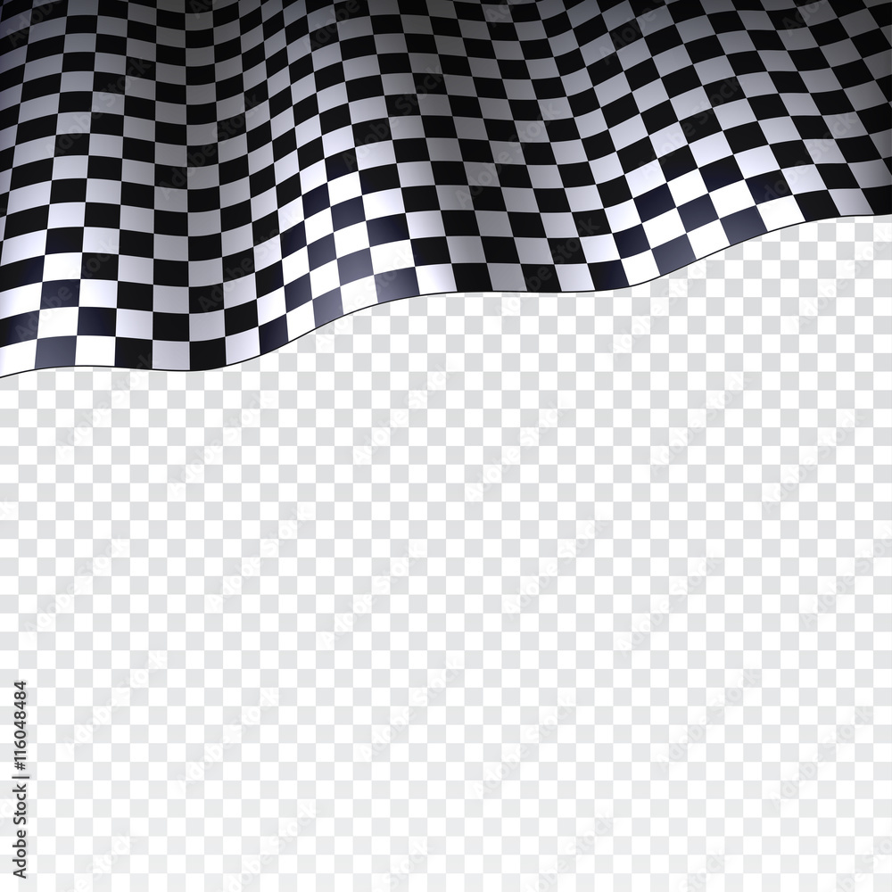 Checkered flag on transparent background Stock Vector | Adobe Stock