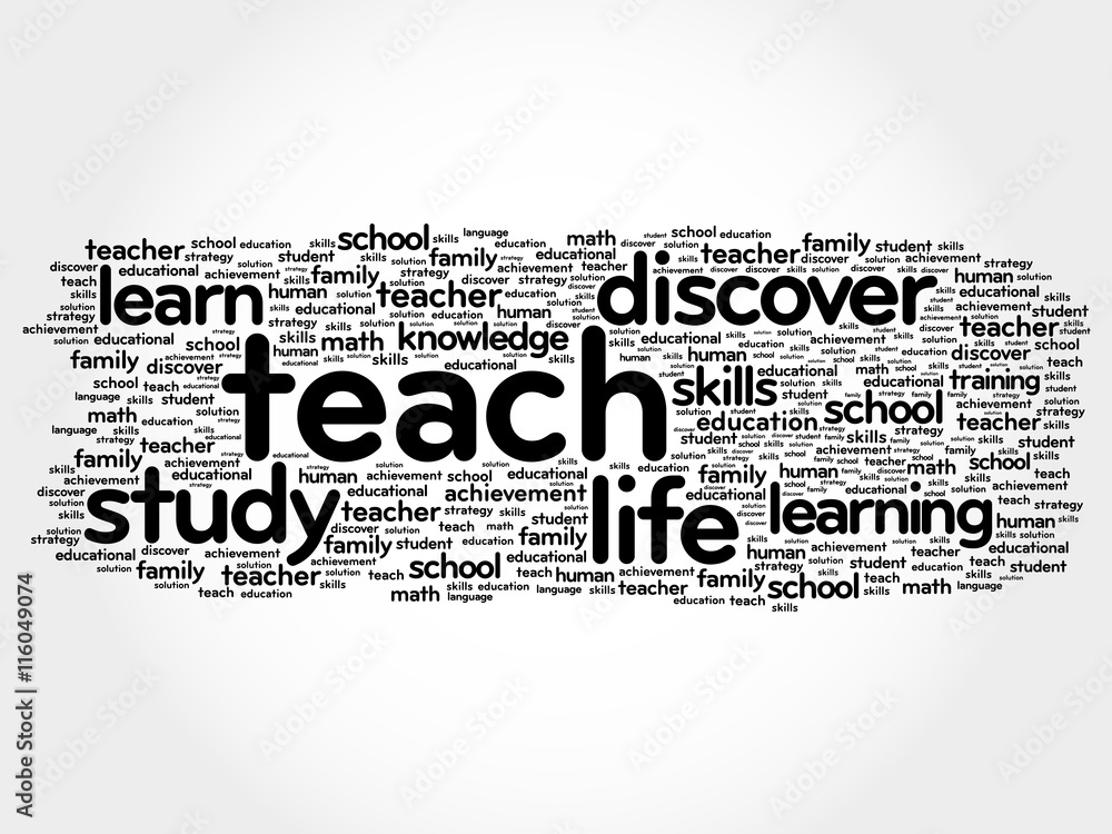 TEACH word cloud collage, education concept background Stock Vector ...