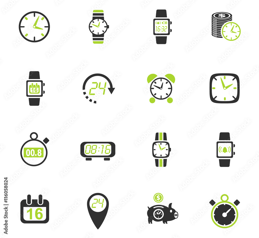 time icon set Stock Vector | Adobe Stock