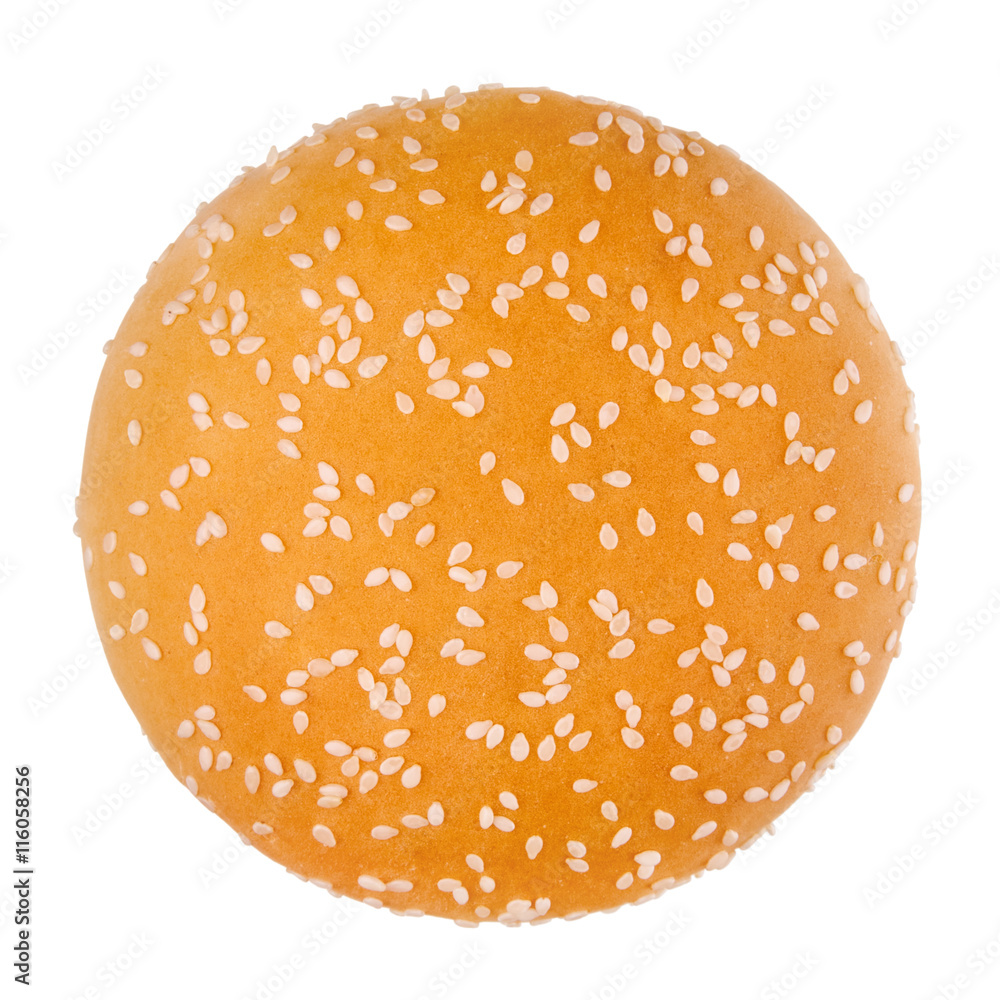 Hamburger bun on a white background Stock Photo | Adobe Stock