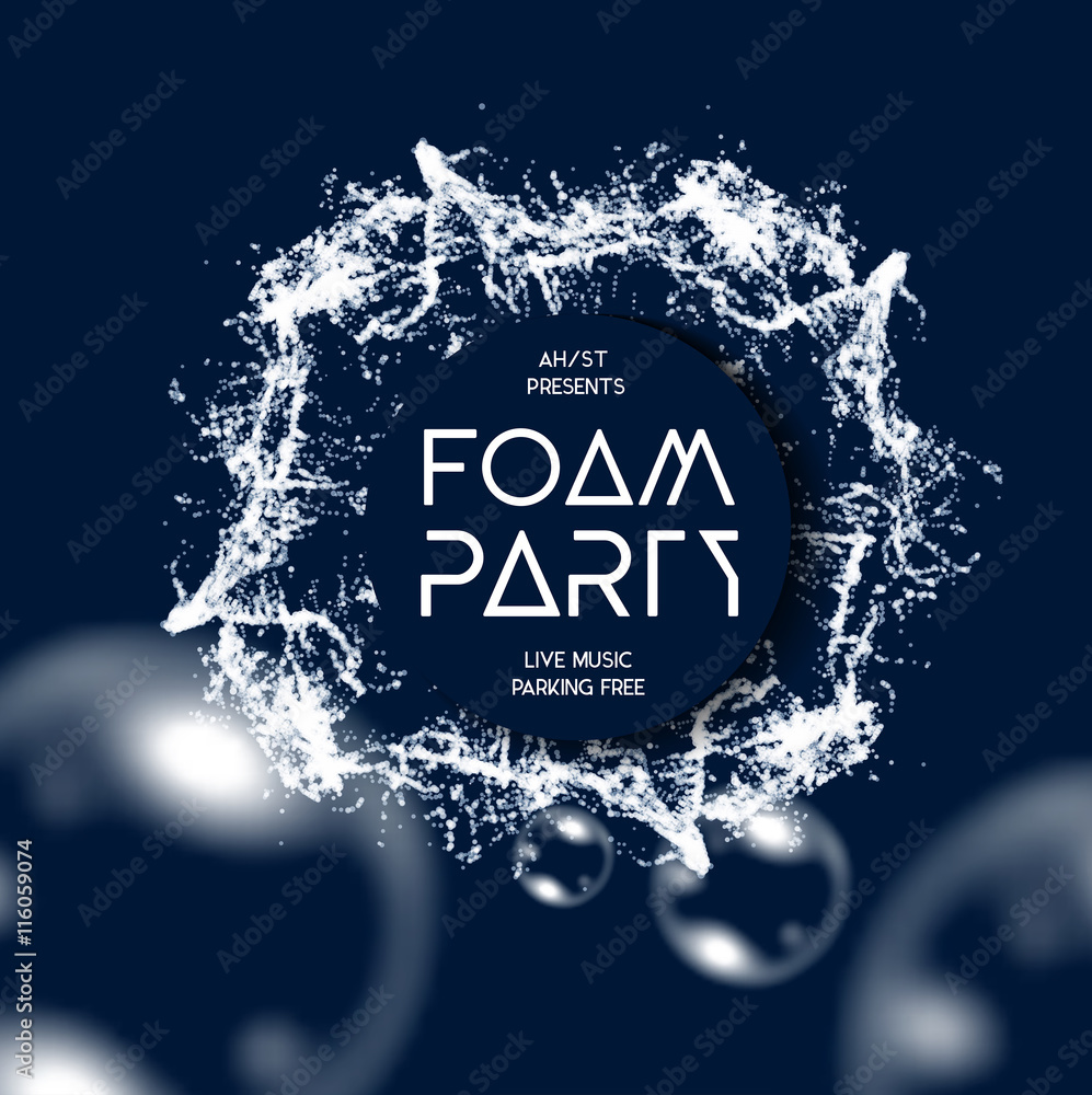 Foam party splash background Stock Illustration | Adobe Stock