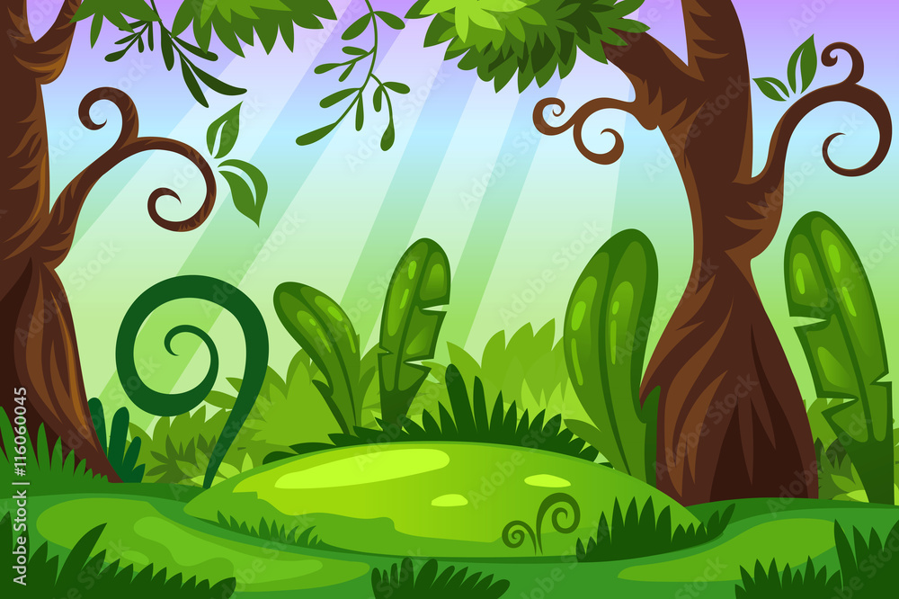 landscape. nature. fairy forest. vector illustration Stock Illustration ...