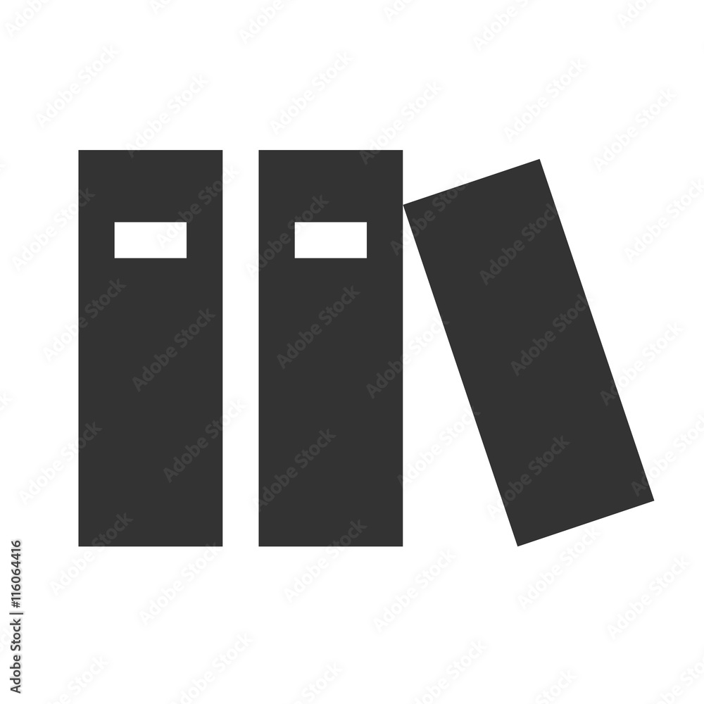 Books icon. Three books on a shelf. Simple flat logo of books on white ...