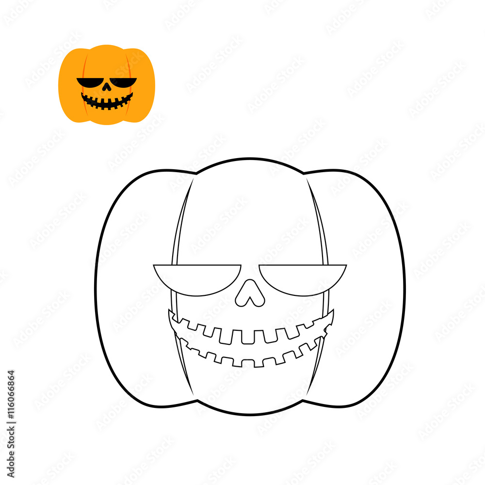 Halloween pumpkin coloring book. Symbol for dreaded holiday in l Stock ...