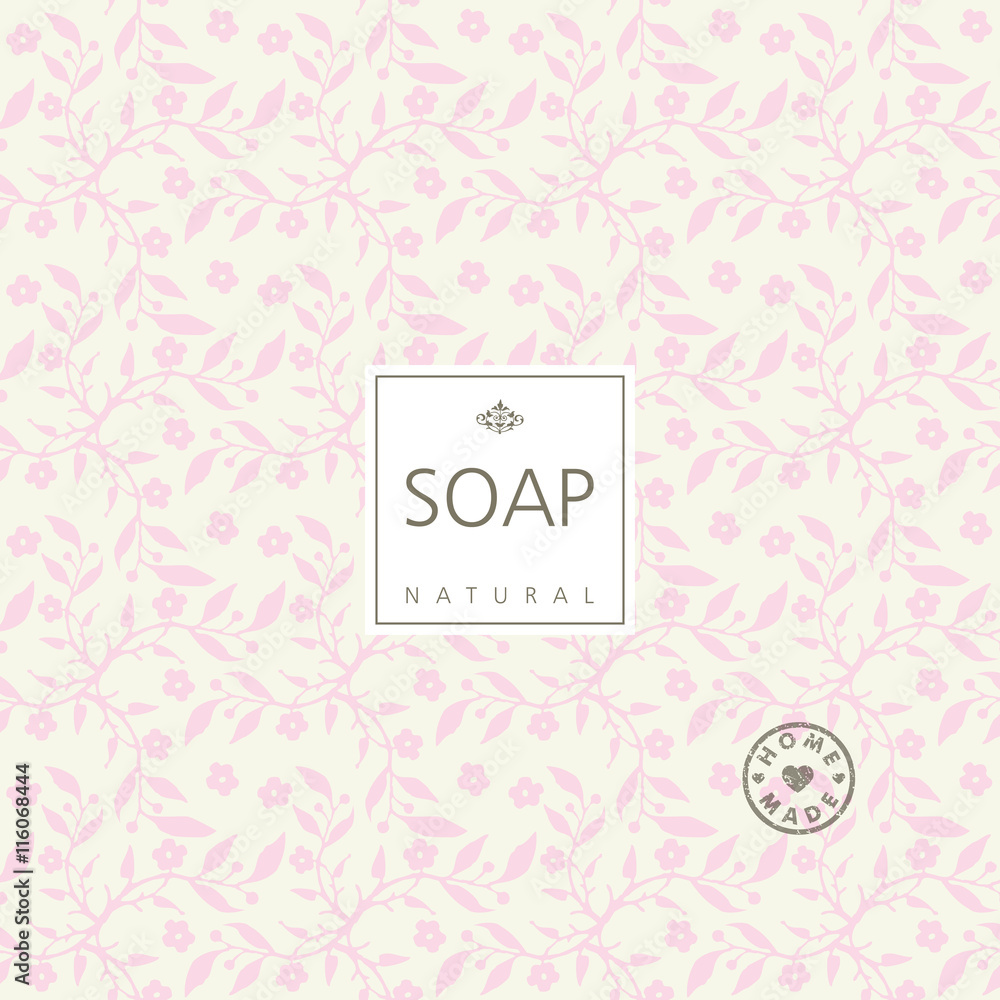 Vector background for natural handmade soap, decorative paper Stock ...