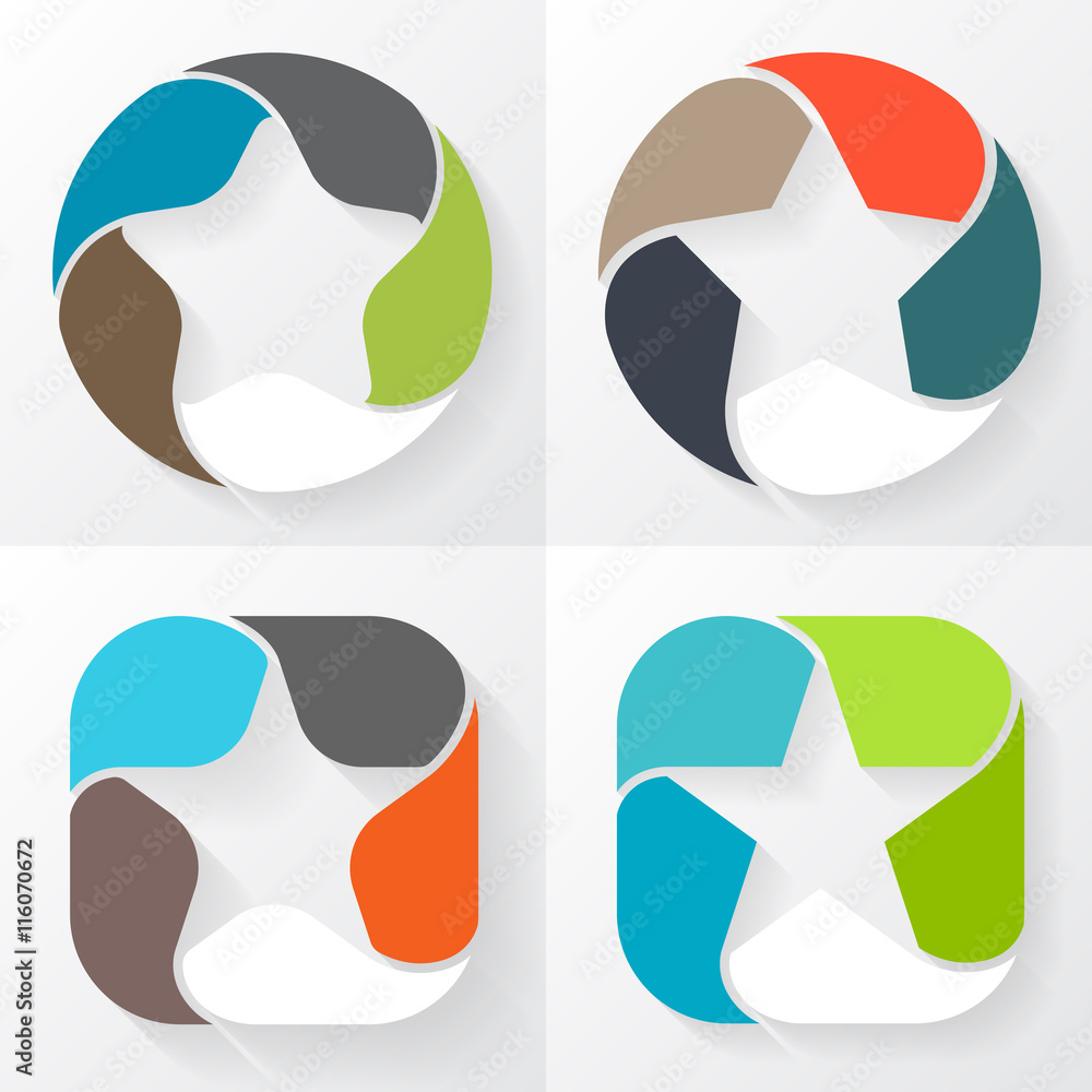 Circle arrows star infographic. Template for cycle diagram, graph ...