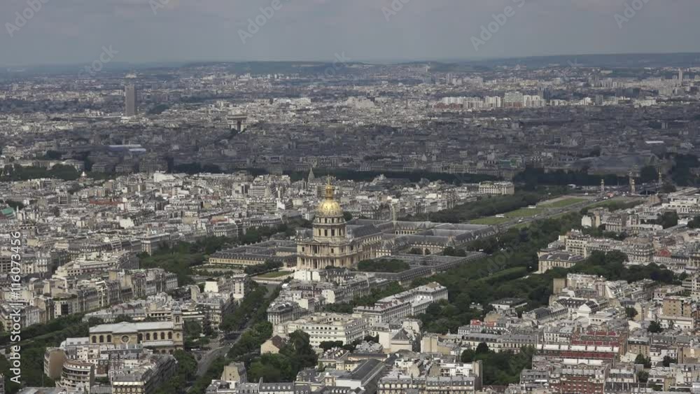 Les Invalides Zoom In Aerial View, 60fps. Les Invalides Zoom In Aerial ...