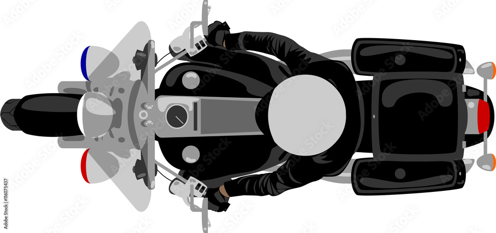 Police patrol heavy motorcycle with policeman top view Stock Vector ...