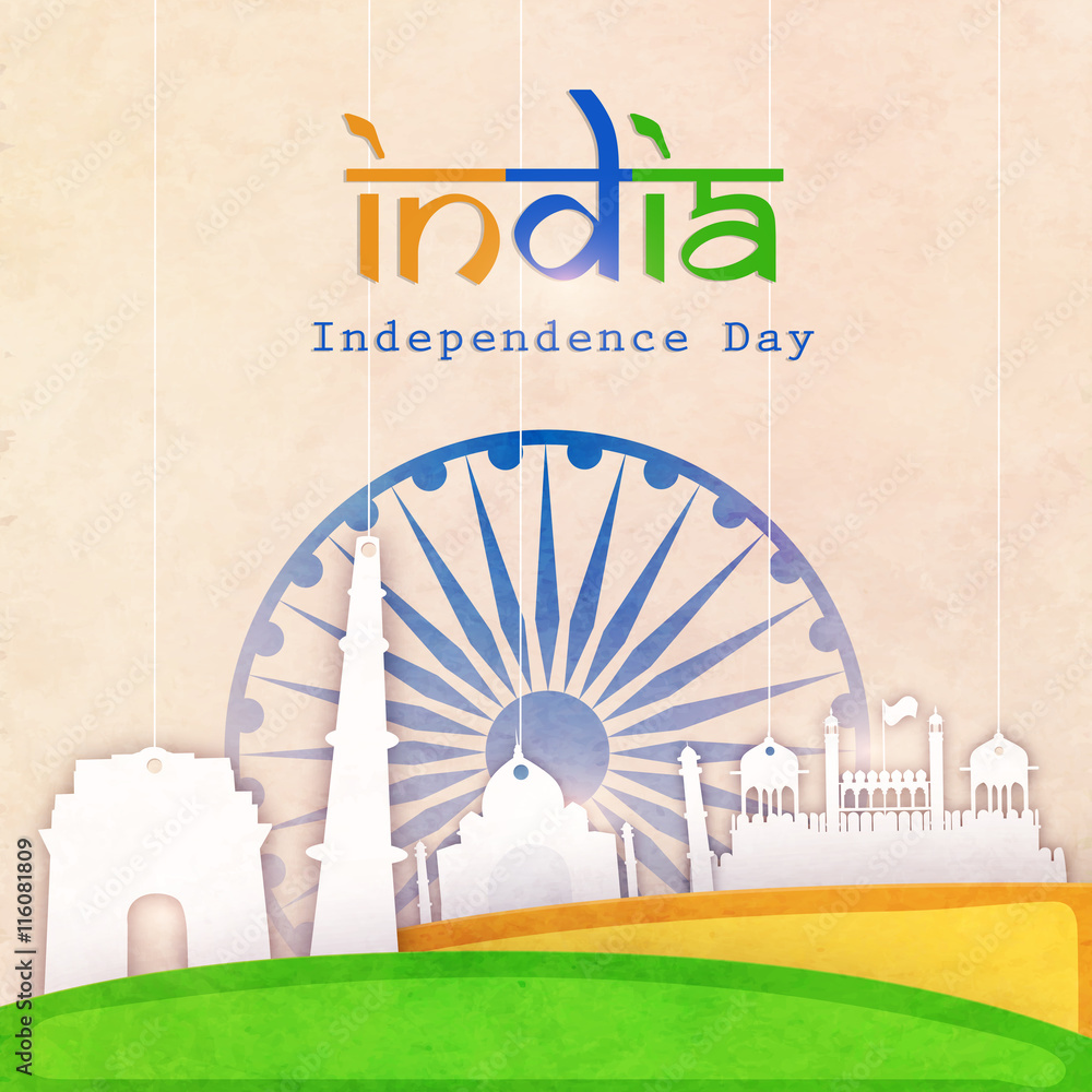 Indian Famous Monuments for Independence Day. Stock Vector | Adobe Stock